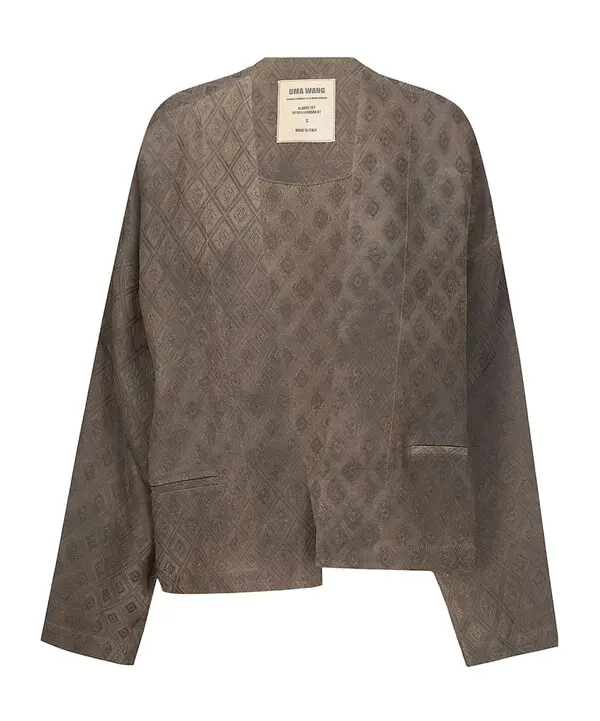 UMA WANG Long-sleeved Diamond Jacquard Cardigan