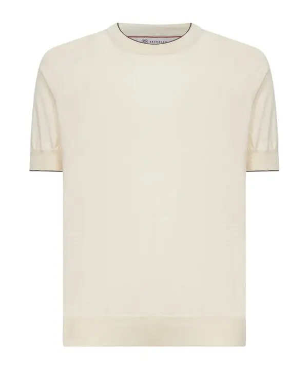 Brunello Cucinelli Short Sleeved Ribbed Jumper