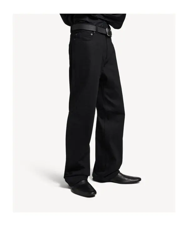 Balenciaga Curved Knee Cotton Denim Pants