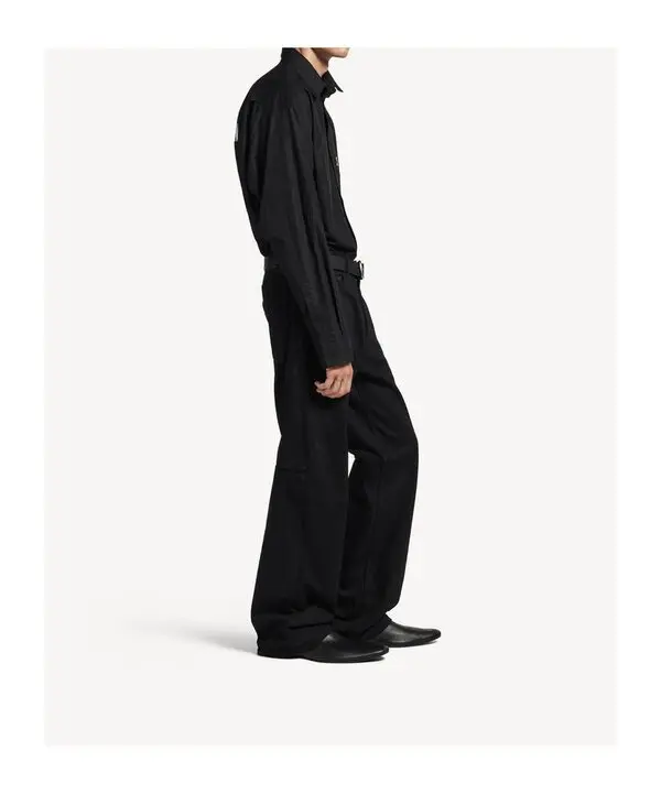 Balenciaga Curved Knee Cotton Denim Pants