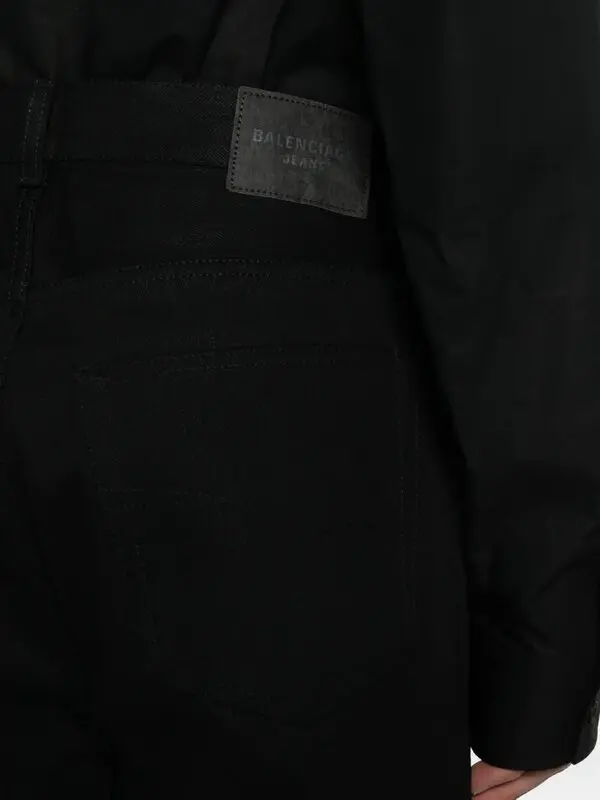 Balenciaga Curved Knee Cotton Denim Pants