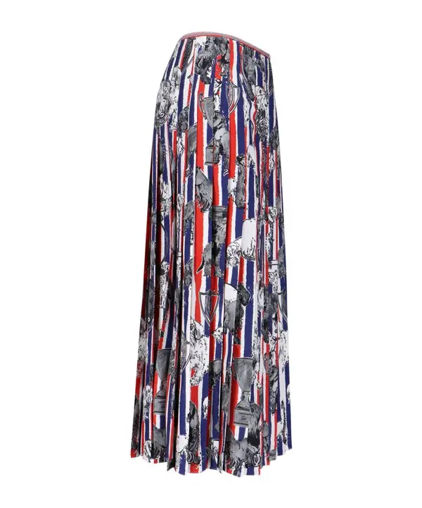 Thom Browne Hector Dog Striped Midi Skirt