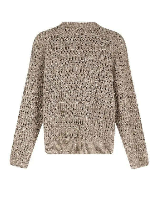 Brunello Cucinelli Crochet Crewneck Jumper - Beige