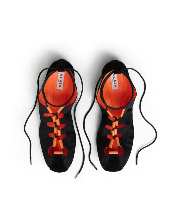 Alaïa Lace-up Ballet Flats