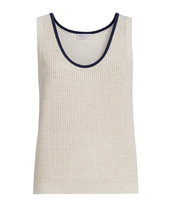 Brunello Cucinelli Net Knit Top - Oat