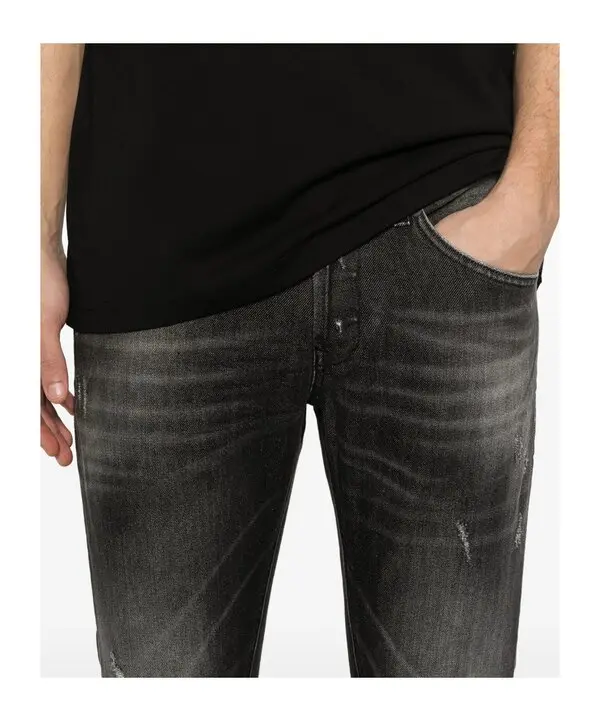 DONDUP Distressed Belt Loops Jeans - Black