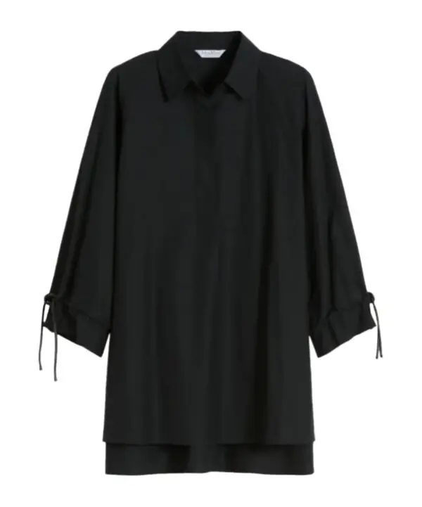 Max Mara Drawstring-cuff Popover Shirt - Black