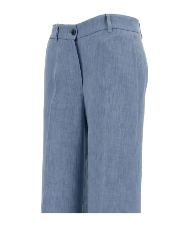 P.a.r.o.s.h Wide Leg Linen Blend Trousers