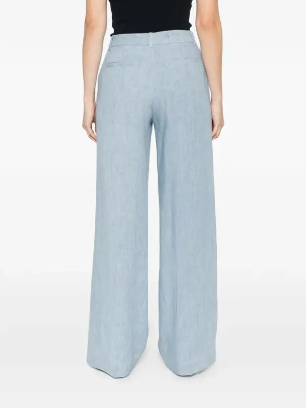 P.a.r.o.s.h Wide Leg Linen Blend Trousers