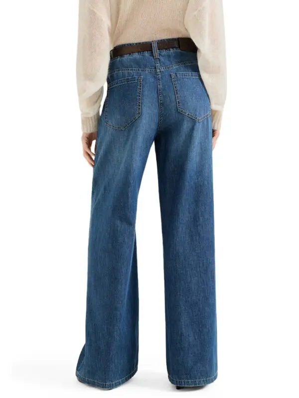 Brunello Cucinelli Logo Patch Wide-leg Jeans