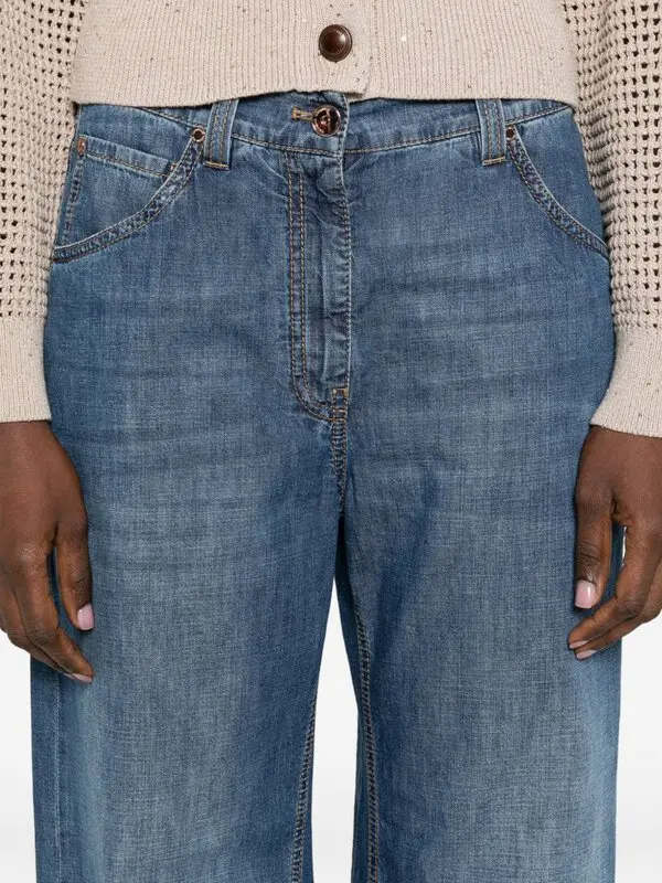 Brunello Cucinelli Logo Patch Wide-leg Jeans