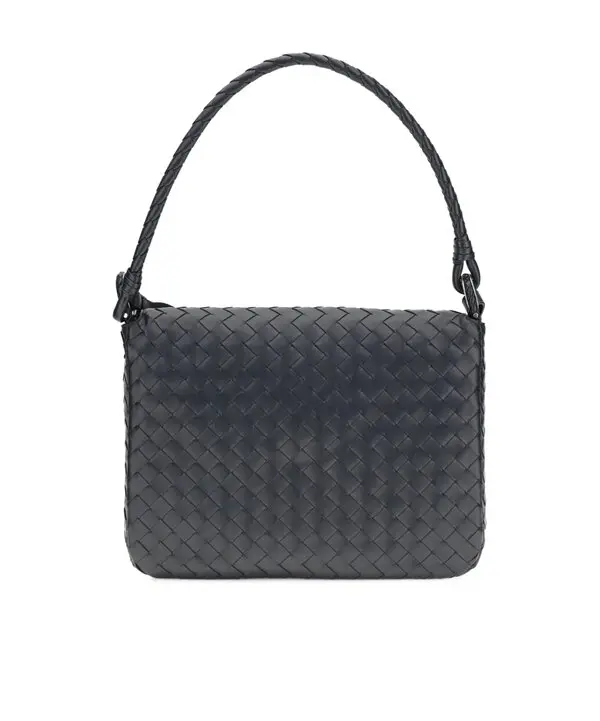 Bottega Veneta Woven Design Shoulder Bag - Black