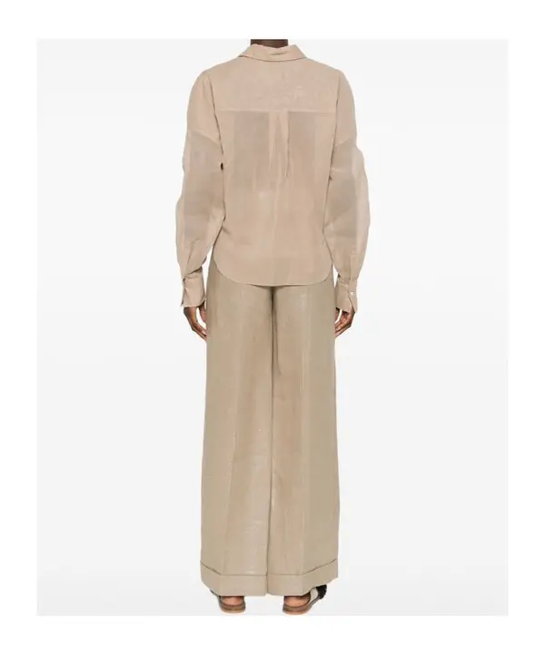 Brunello Cucinelli Long-sleeved Taffeta Shirt - Brown