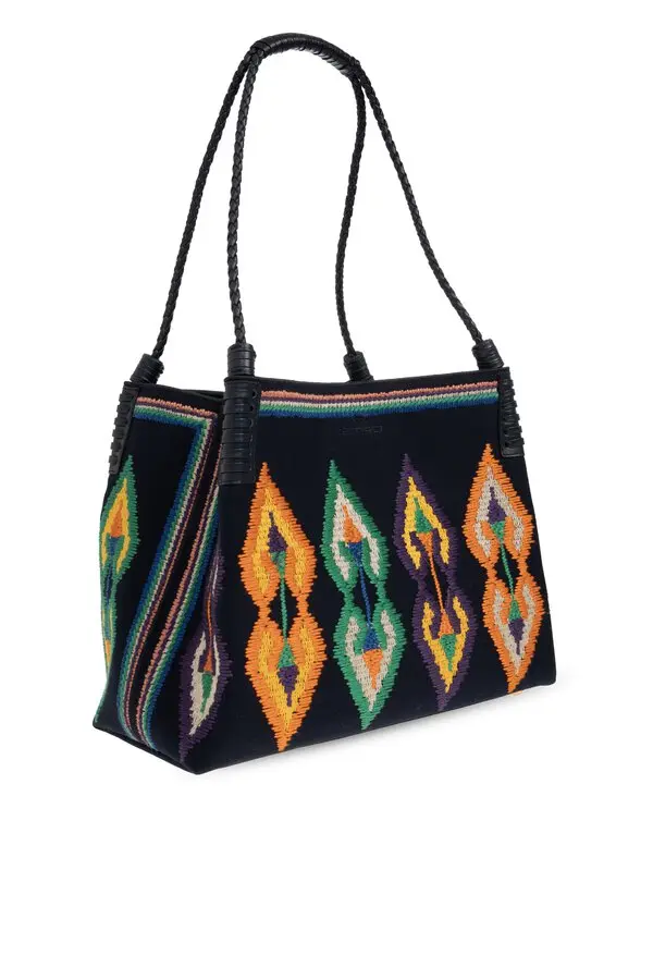 Etro Libra Patterned Shoulder Bag - Black
