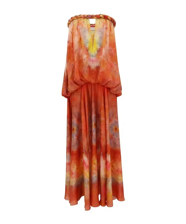 Zimmermann Luna Twist Bandeau Gown - Ruby Tie-dyeing
