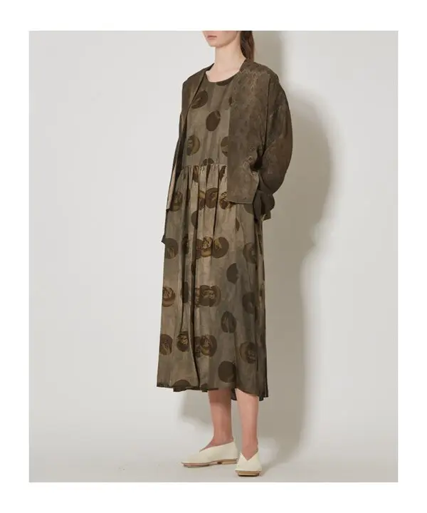 UMA WANG Sleeveless Round Neck Maxi Dress - Brown