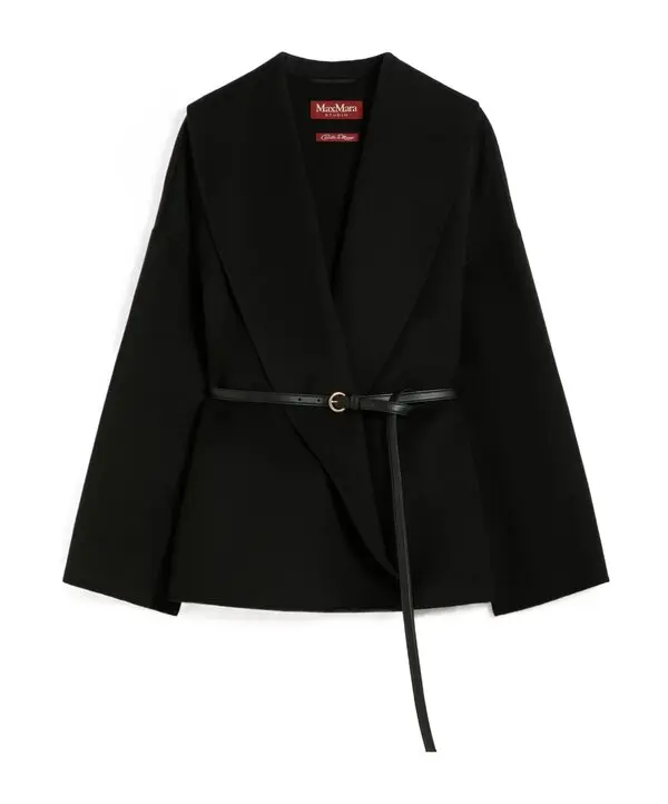 Max Mara Shawl Collar Belted Coat - Black