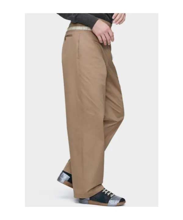 MAISON MARGIELA Waxed Cotton Wide-leg Trousers - Camel