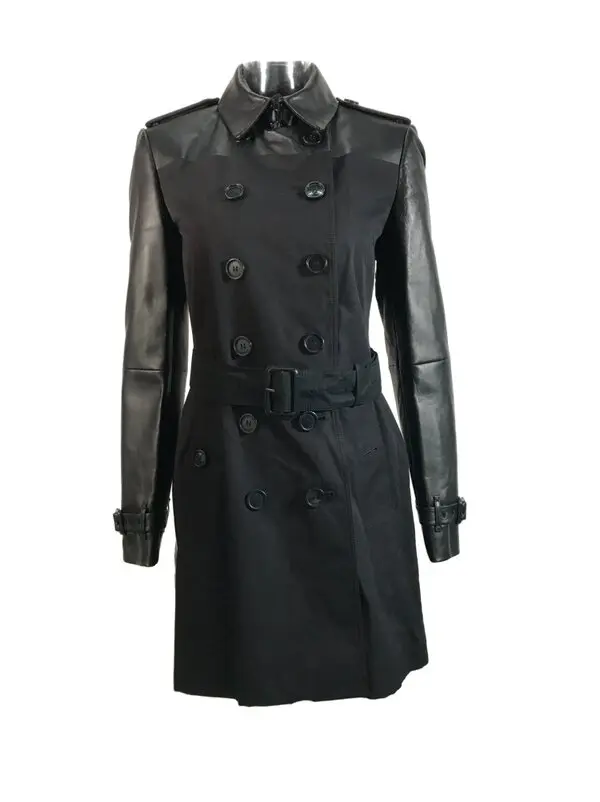 Burberry Double-breasted Belted Trench Coat - Black