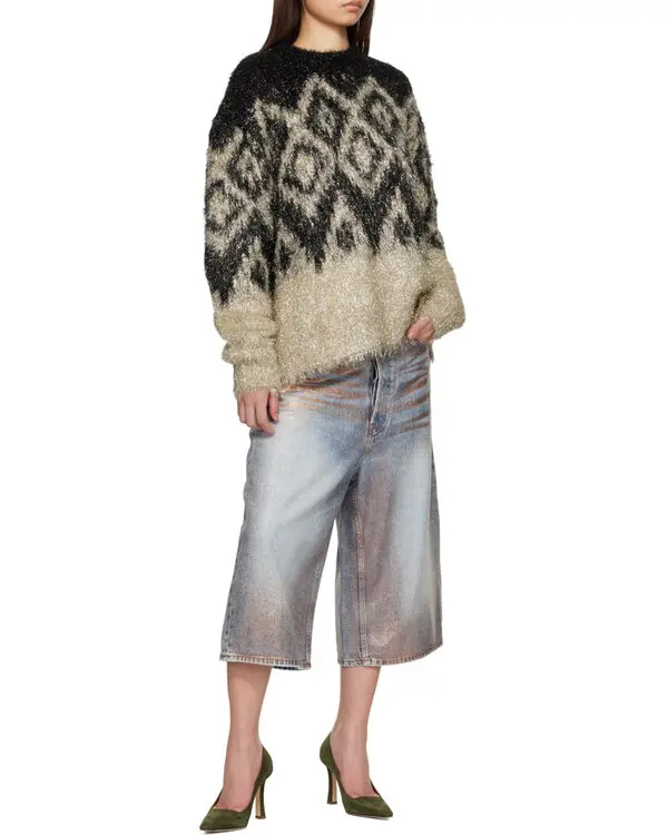 Acne Studios Relaxed Fit Denim Shorts With Belt Loops - Gray