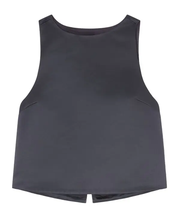 GANNI Draped Velvet Top With Butterfly Logo