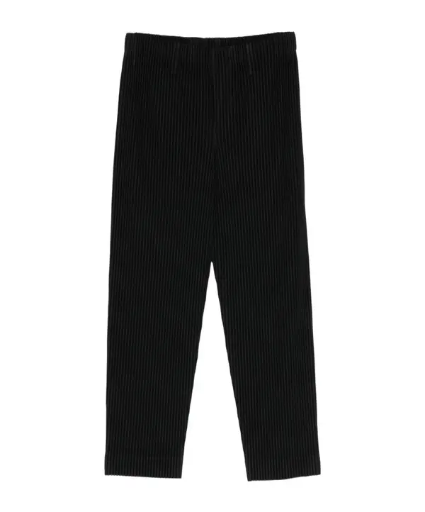 Issey Miyake Homme Plissé Pleated Straight Leg Trousers - Black
