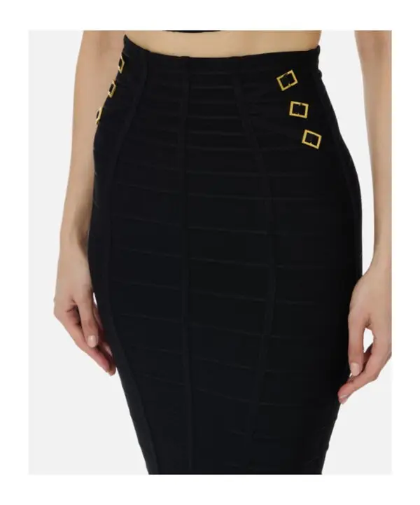 Elisabetta Franchi 3d Knitted Midi Skirt