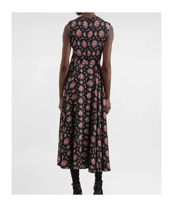 Dolce & Gabbana Sleeveless Floral Print Charmeuse Dress
