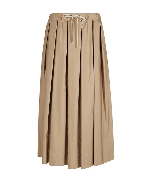 Max Mara Poplin Pleated Skirt - Desert-colored