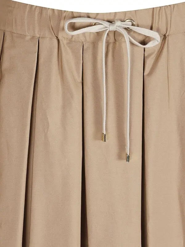 Max Mara Poplin Pleated Skirt - Desert-colored