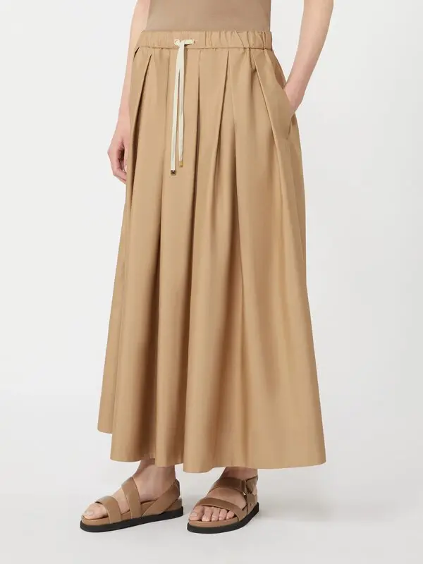 Max Mara Poplin Pleated Skirt - Desert-colored