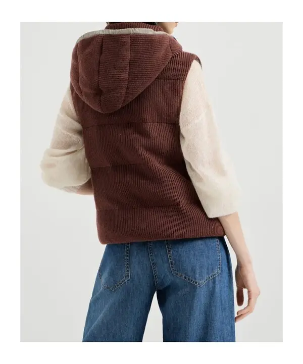 Brunello Cucinelli Hooded Down Vest - Red