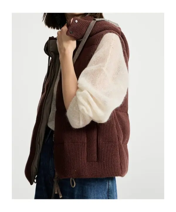 Brunello Cucinelli Hooded Down Vest - Red