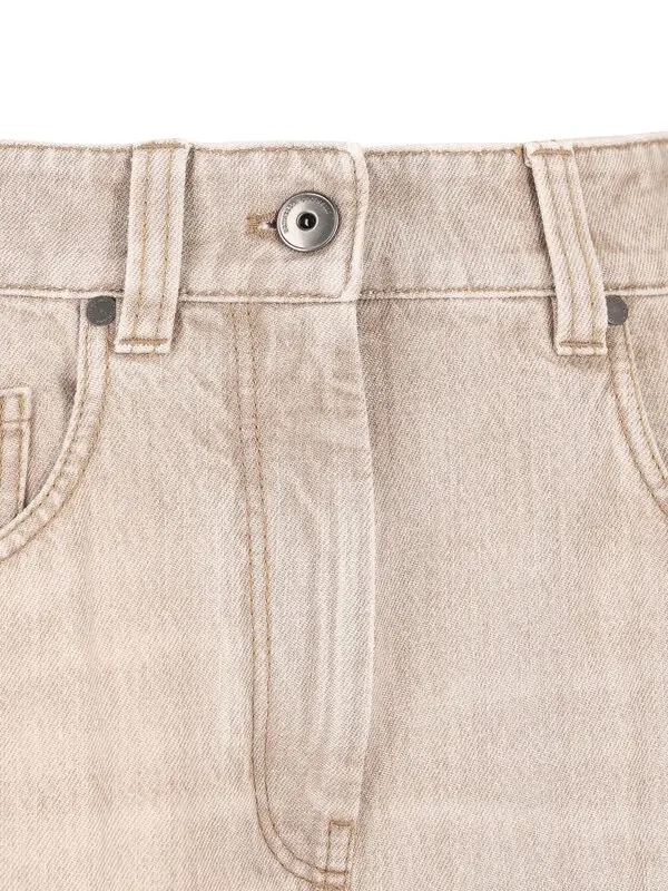 Brunello Cucinelli Mid-waisted Wide-leg Jeans - Light Brown