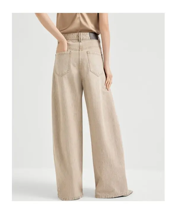 Brunello Cucinelli Mid-waisted Wide-leg Jeans - Light Brown