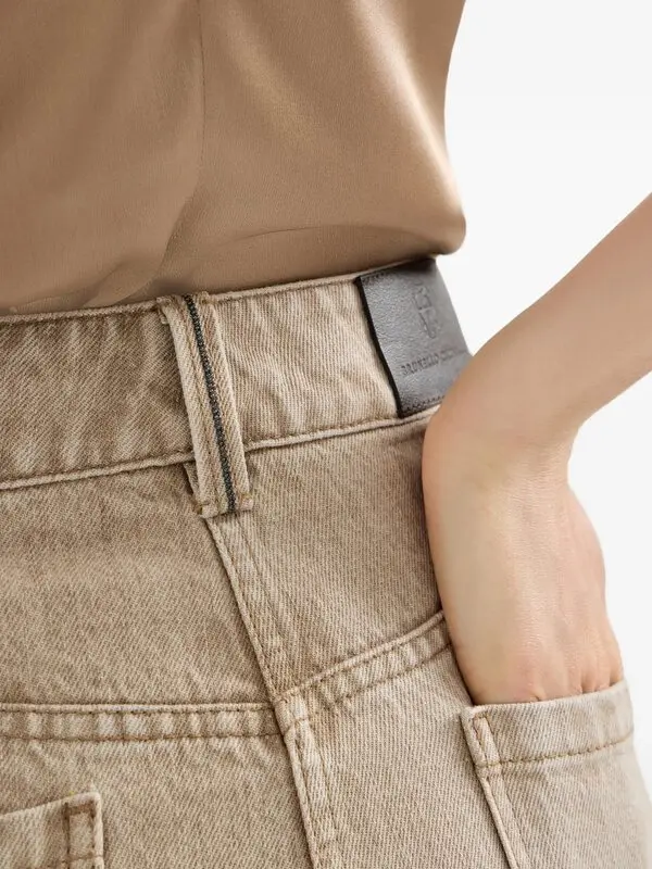 Brunello Cucinelli Mid-waisted Wide-leg Jeans - Light Brown