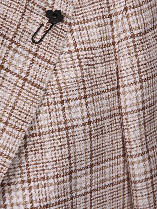 LARDINI Checked Single-breasted Blazer - Gray
