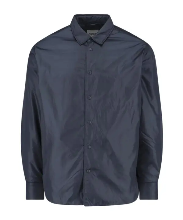 Aspesi Long Sleeve Shirt Jacket - Blue