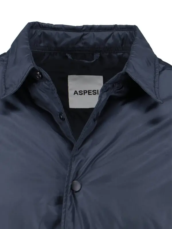 Aspesi Long Sleeve Shirt Jacket - Blue