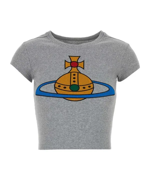 VIVIENNE WESTWOOD Orb Print Ribbed T-shirt