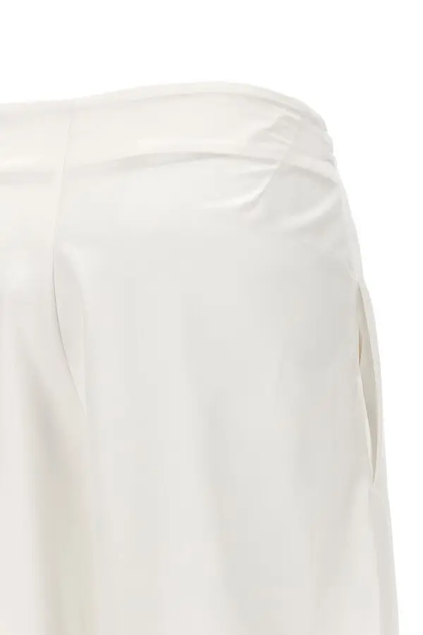 Ermanno Scervino Drawstring Wide Leg Trousers With Lace Paneling - White