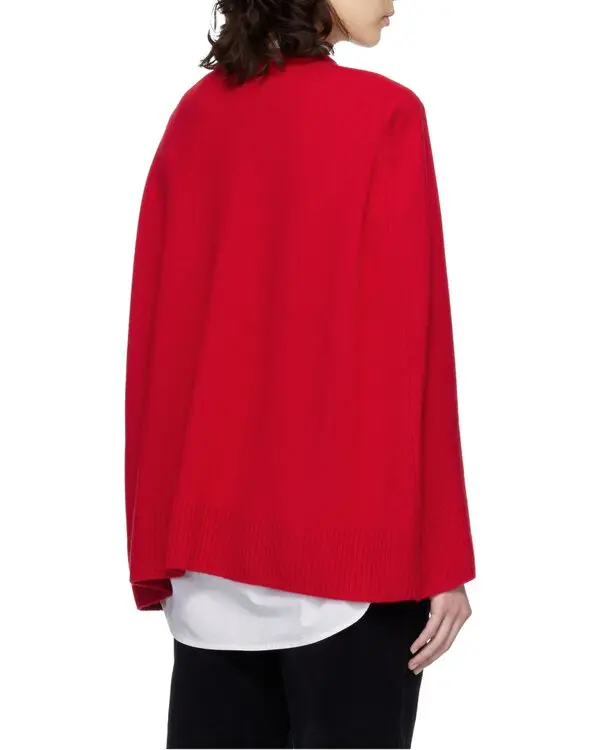 TOTEME Crewneck Knit Cape - Red