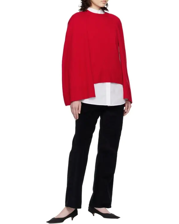 TOTEME Crewneck Knit Cape - Red