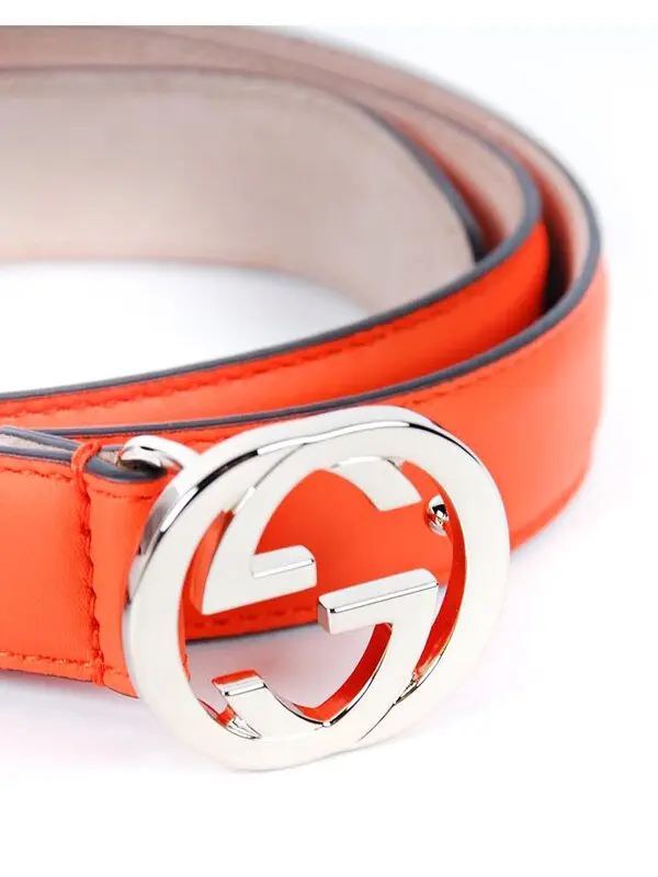 Gucci Gg Buckle Leather Belt - Nude