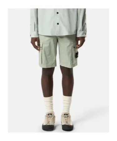 Stone Island Logo Patch Cargo Shorts - Sage