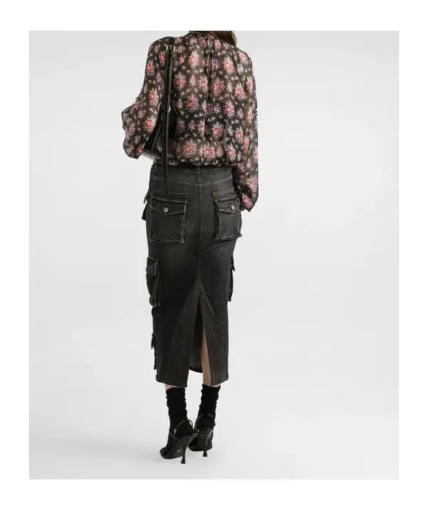 Dolce & Gabbana Belted Midi Skirt With Pockets - Black