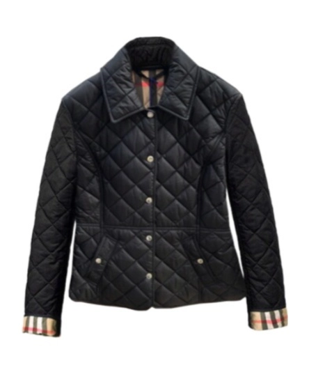 Burberry Quilted Cotton Jacket With Classic Collar - Black