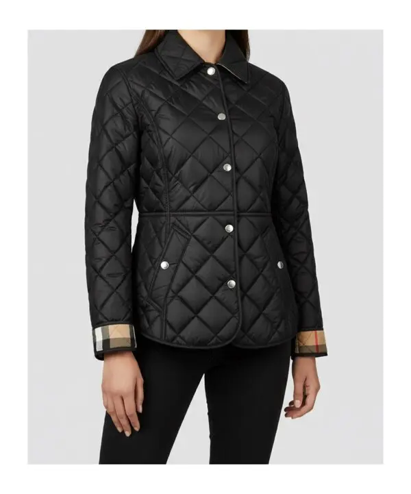 Burberry Quilted Cotton Jacket With Classic Collar