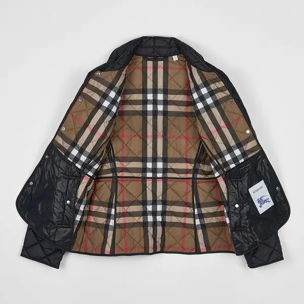Burberry Quilted Cotton Jacket With Classic Collar