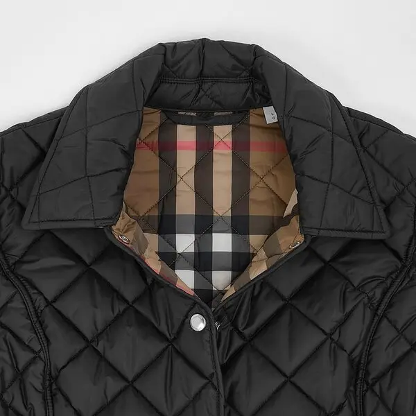 Burberry Quilted Cotton Jacket With Classic Collar
